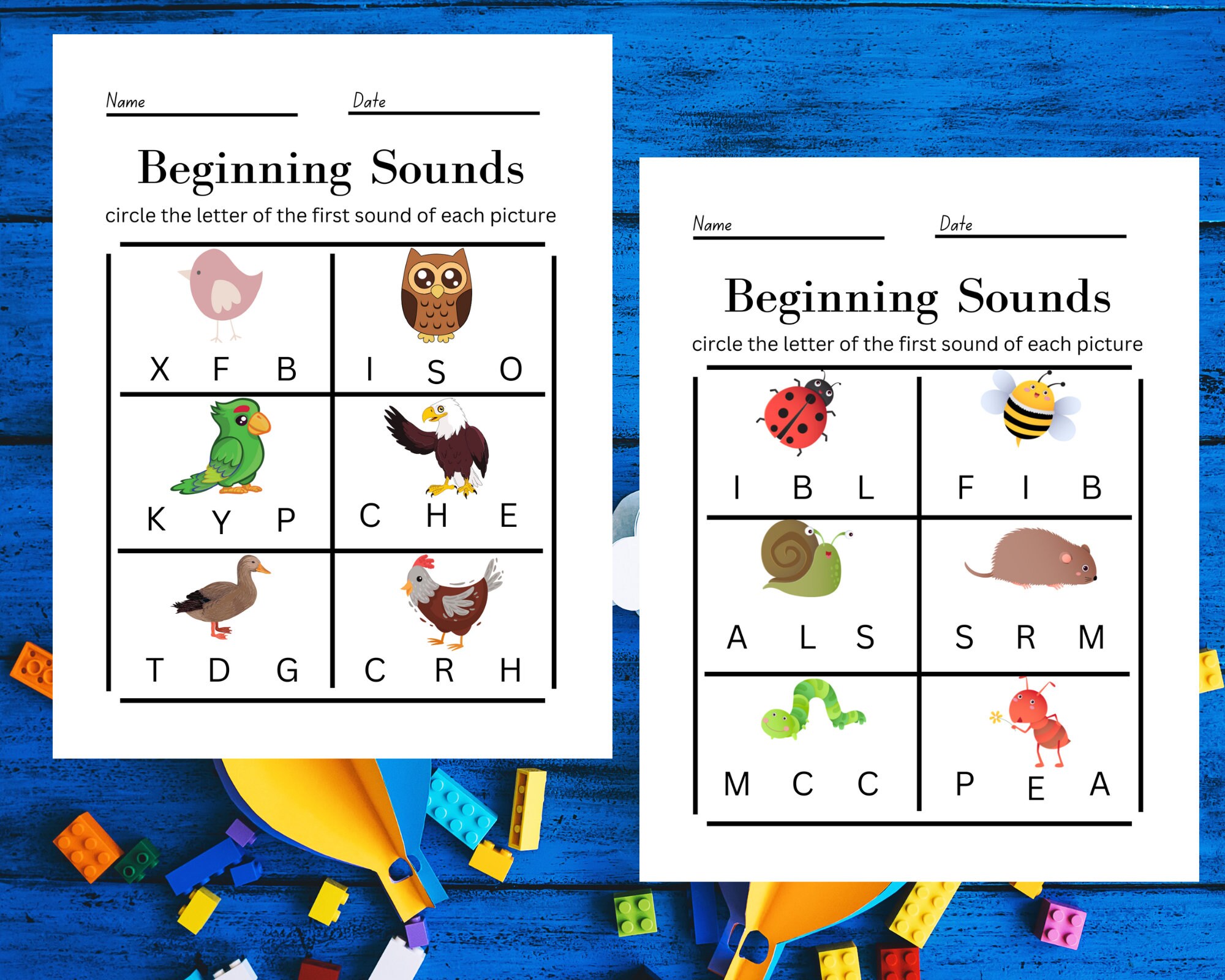 10 Printable Beginning Initial Sound Worksheets.homeschool,preschool ...