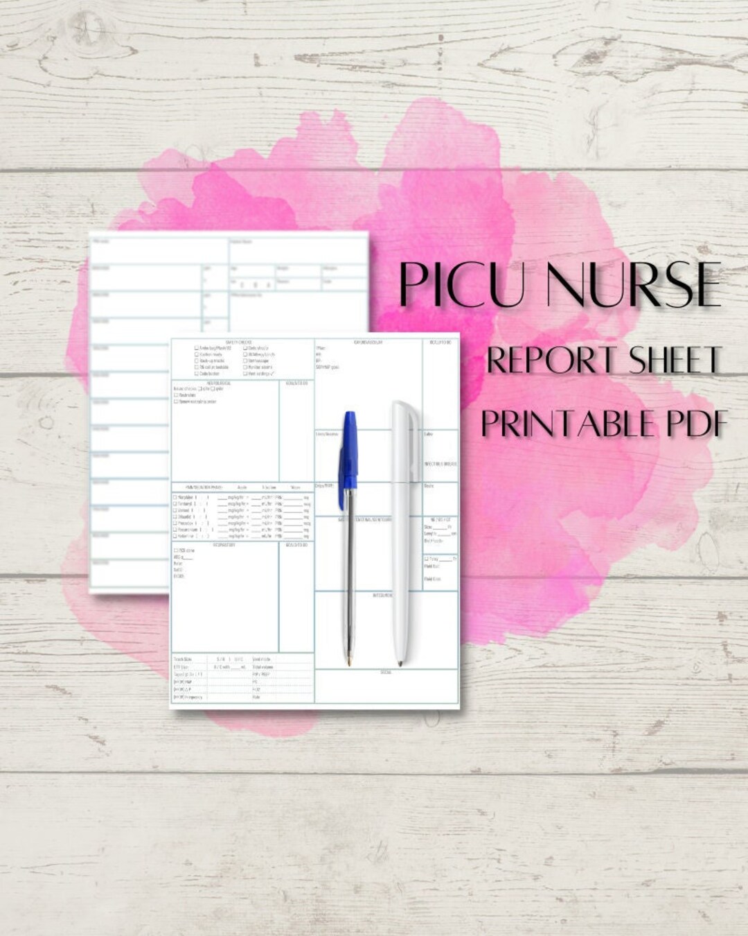 PICU/ICU RN Nurse Report Sheet Coastal Outline Color Scheme - Etsy