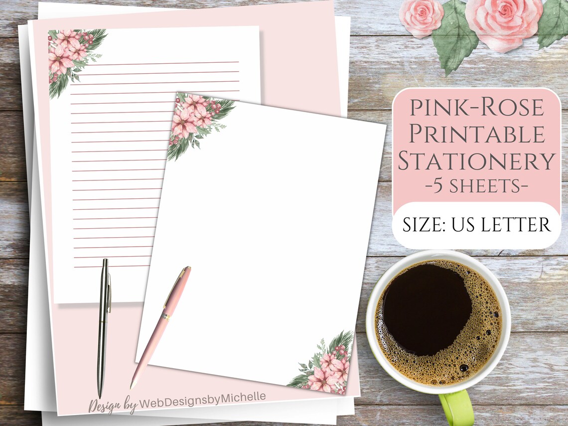 Printable Stationery Paper 8.5x11, Printable Stationery Set, Letter ...