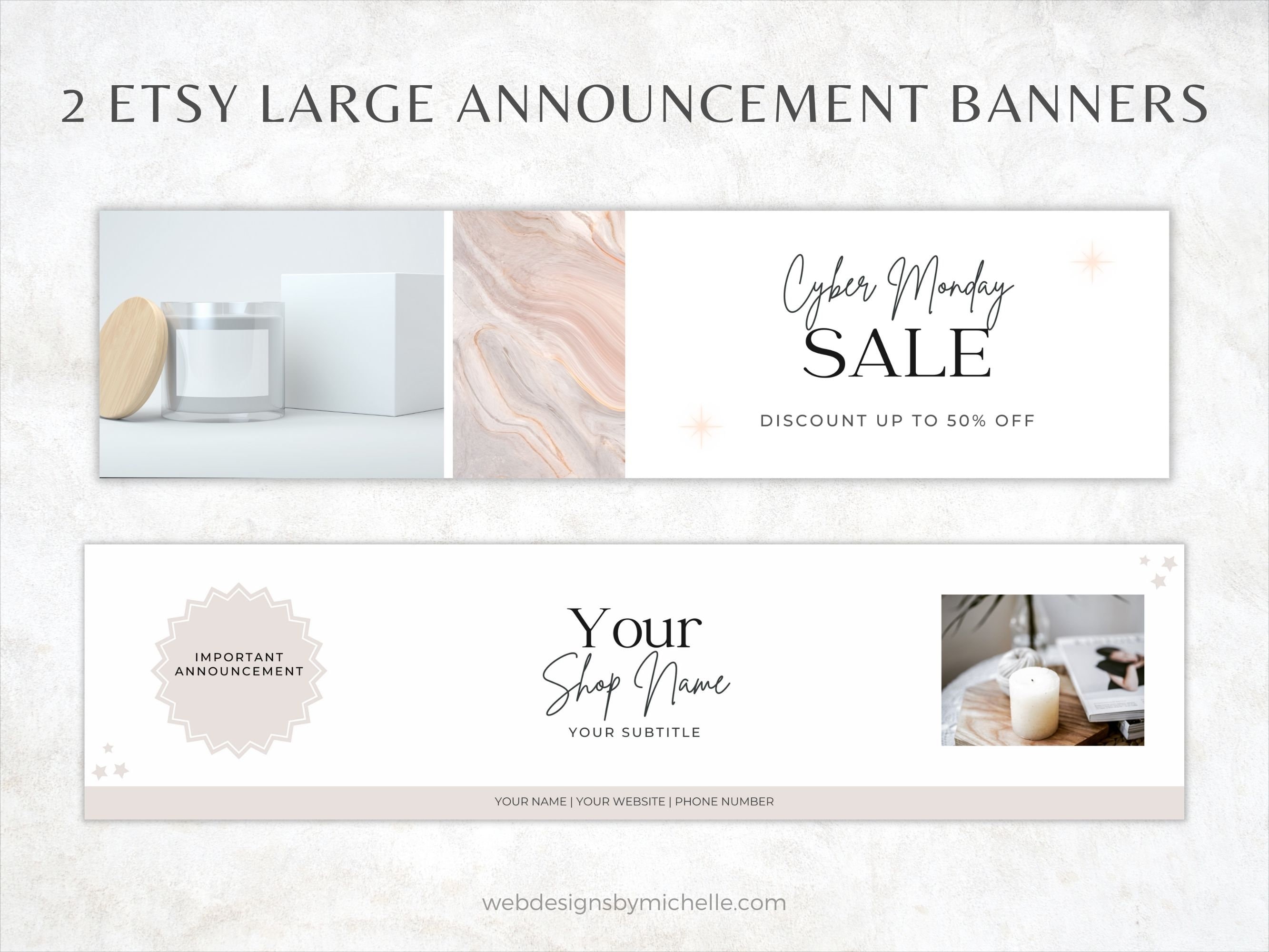 Etsy Shop Banner Kit, Etsy Banner Template, Editable Canva Templates ...