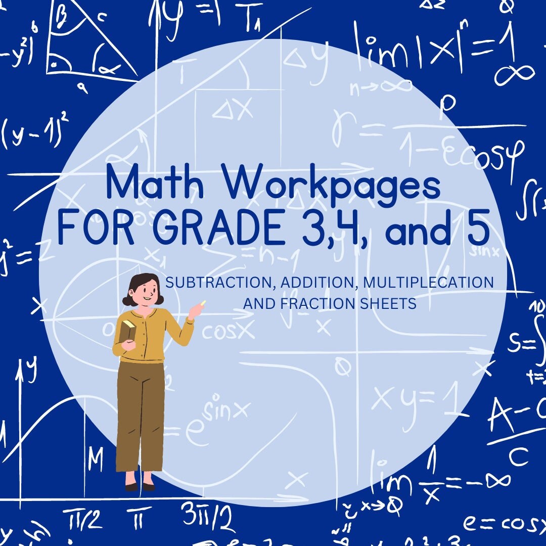 MATH WORKSHEETS GRADES 3,4,5 - Etsy