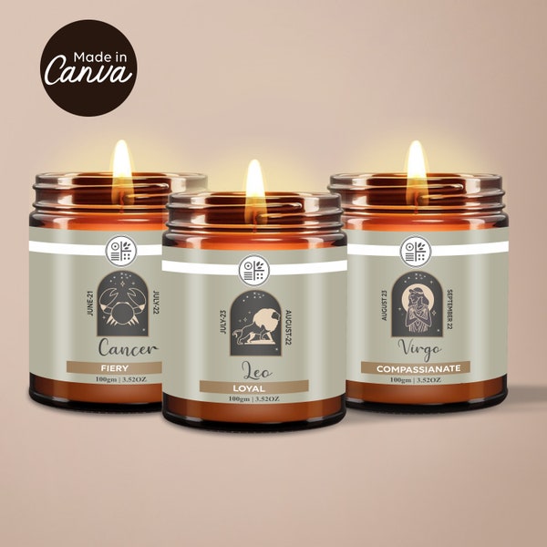 Zodiac Label Template - Etsy