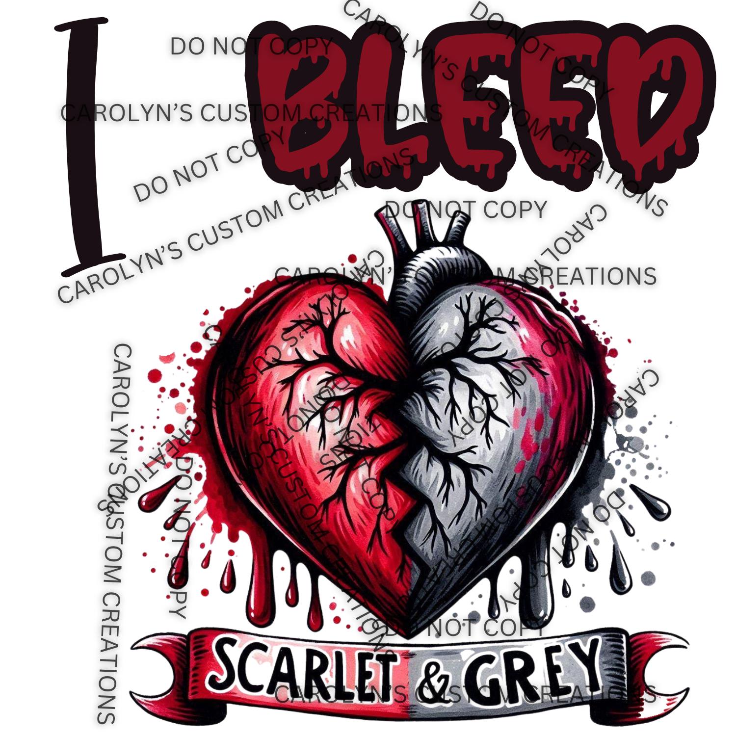 I Bleed Scarlet and Grey Ohio PNG 300 DPI - Etsy