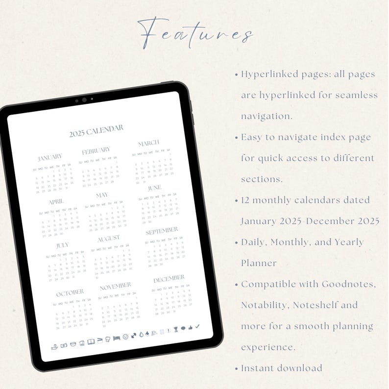 2025 Digital Planner for Ipad, Goodnotes Planner, Notability Planner ...