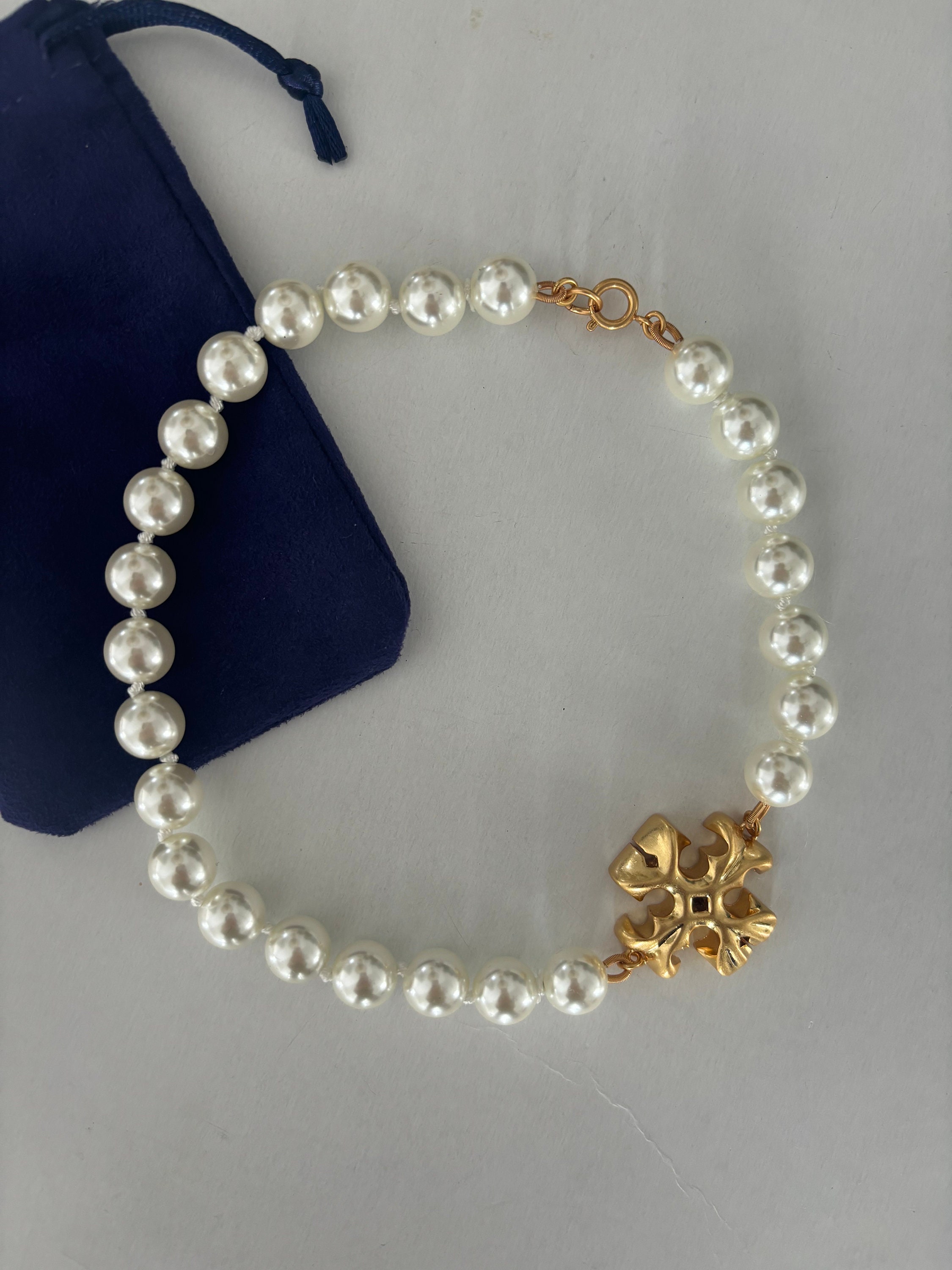 Tory Burch Roxanne Pearl Necklace Etsy