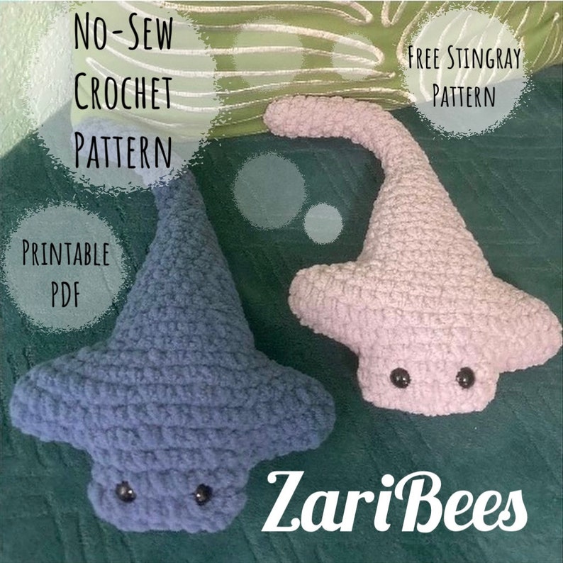 Crochet Pattern: No-sew Stingray - Printable PDF - Digital Download ...