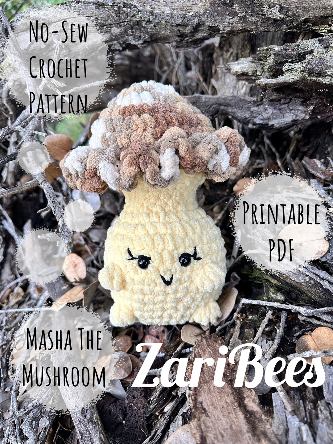 Crochet Pattern: Masha the Mushroom - No Sew Pattern - Printable PDF - Etsy