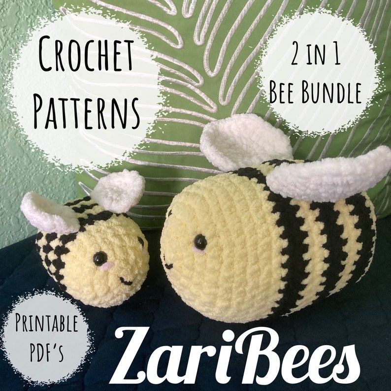 Crochet Pattern: Mini and Chunky Bees Two in One Printable Pdfs Instant ...