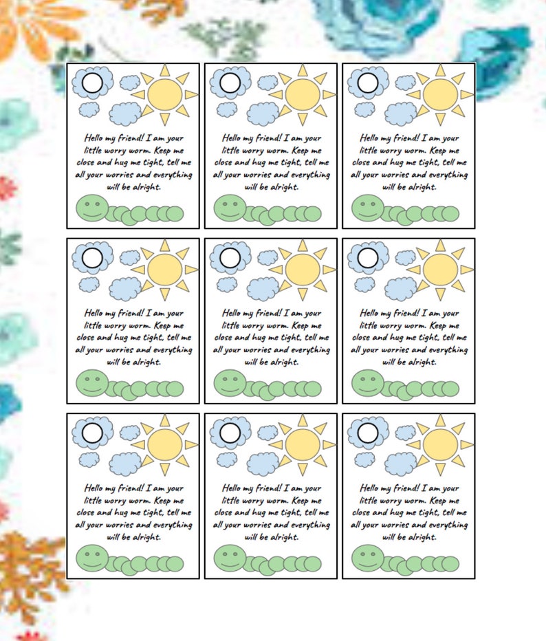 Crochet Pattern: Worry Worm No Sew Printable PDF Note Cards Included ...