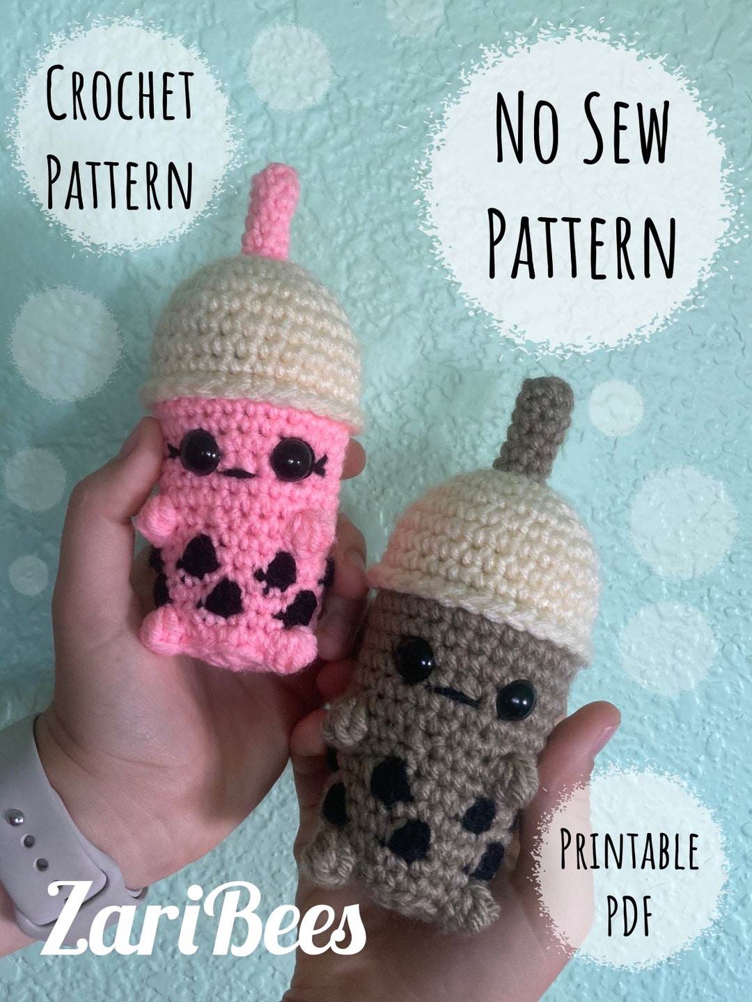 Crochet Pattern: No Sew Boba Buddy - Printable PDF - Beginner Crochet ...