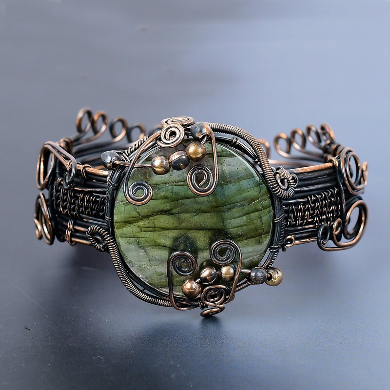 Labradorite Cuff Bracelet - Etsy