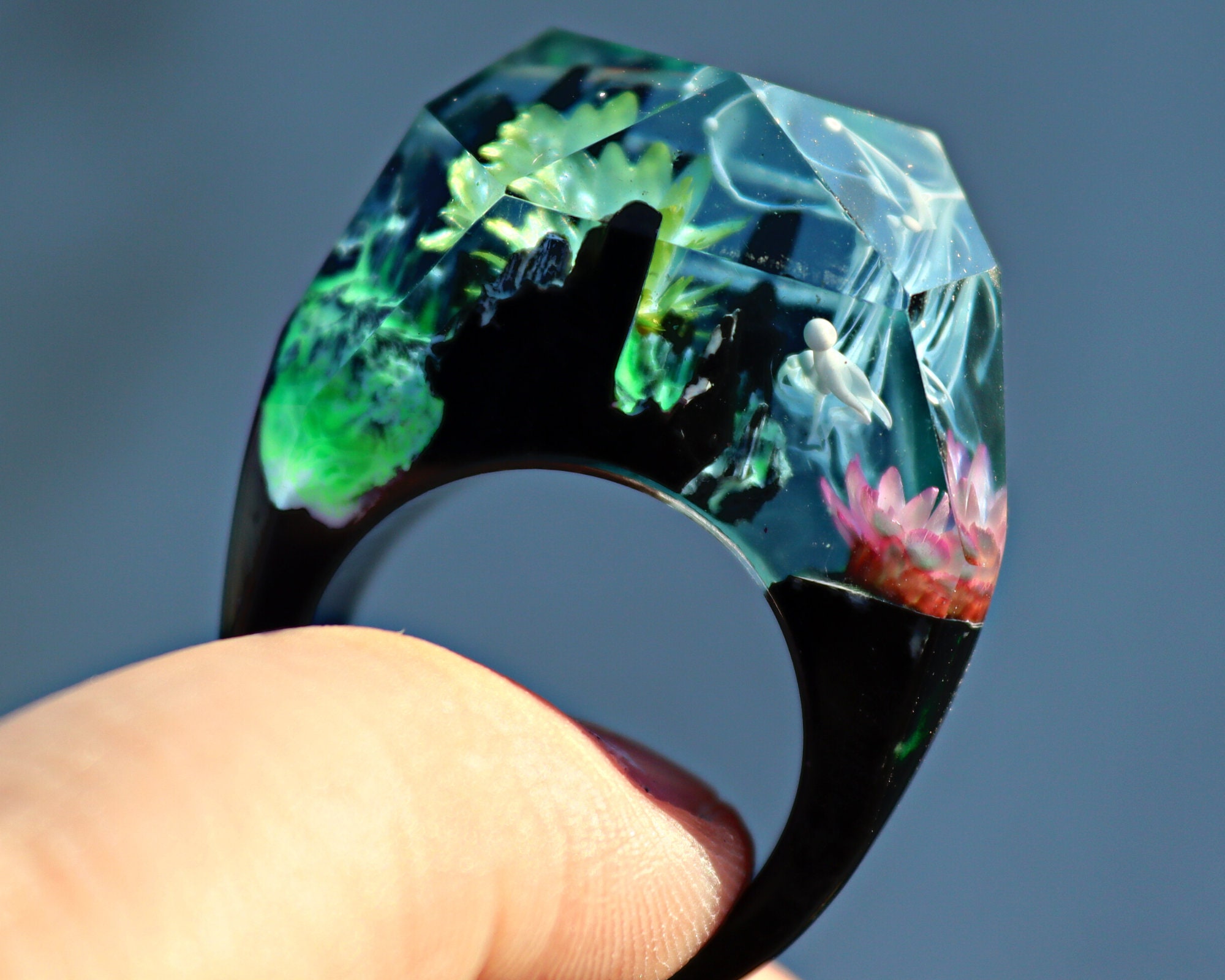 Ocean Resin Ring, Under the Sea Ring, Ocean Floor, Landscape Nature ...