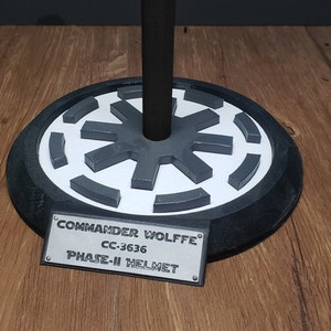 Commander Wolffe Helmet Stand Plaque Republic Cog Wolffe Logo 104th 3D ...