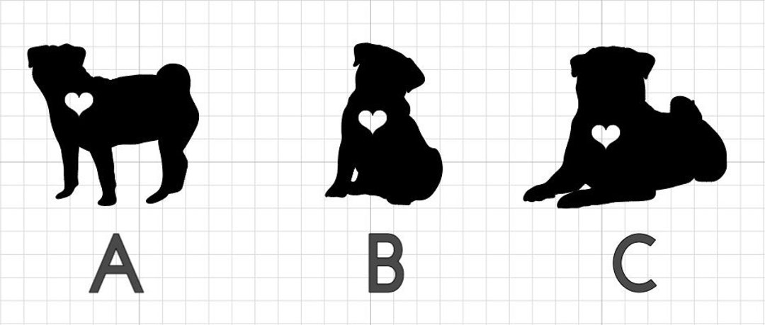 Pug Contour, Sticker Holsteiner, Vinyl Contour, Vinyl Film, Plotter ...