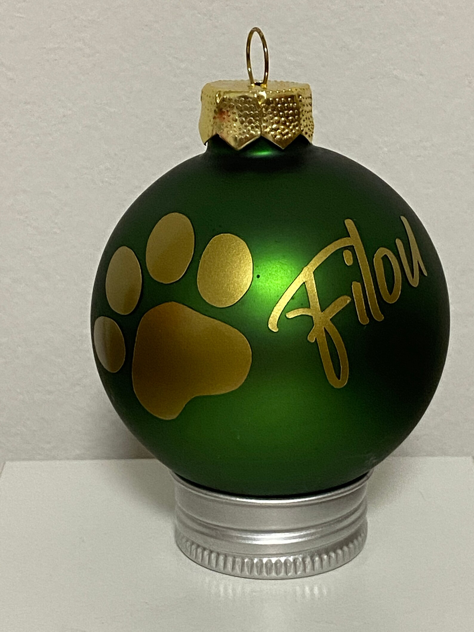 Personalized Stickers, Christmas Bauble Lettering With Dog Paw Print ...