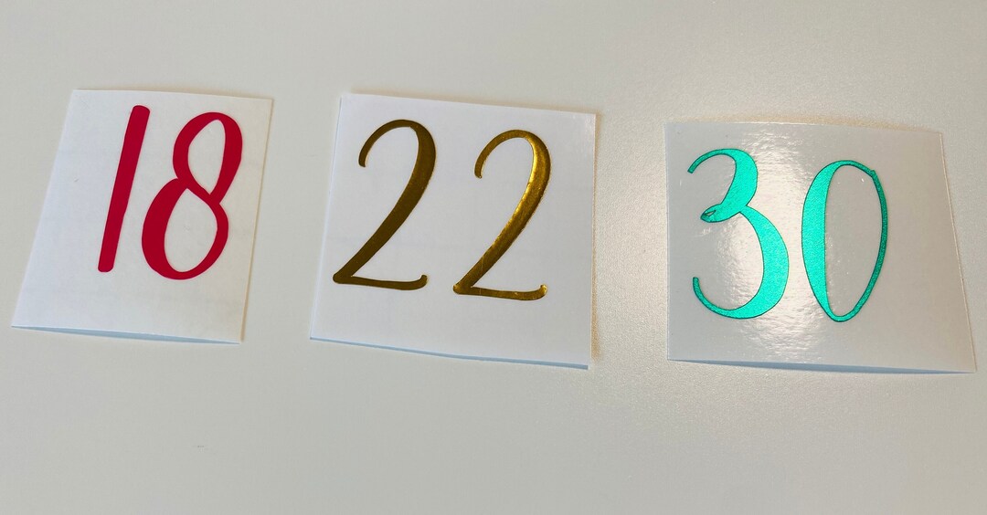 Personalized Numbers, Vinyl Label Lettering, Number Stickers, Vinyl ...