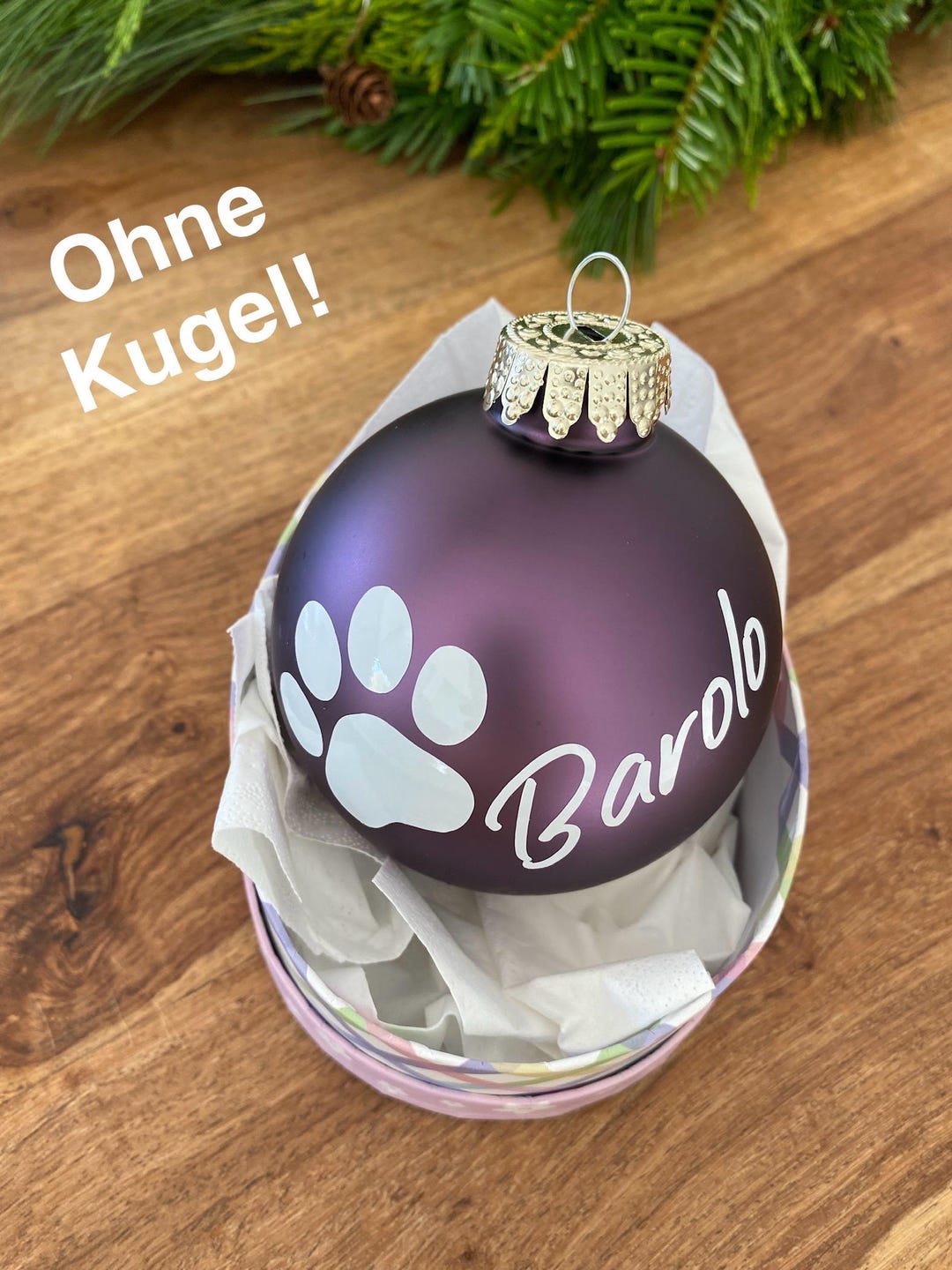 Personalized Stickers, Christmas Bauble Lettering With Dog Paw Print ...