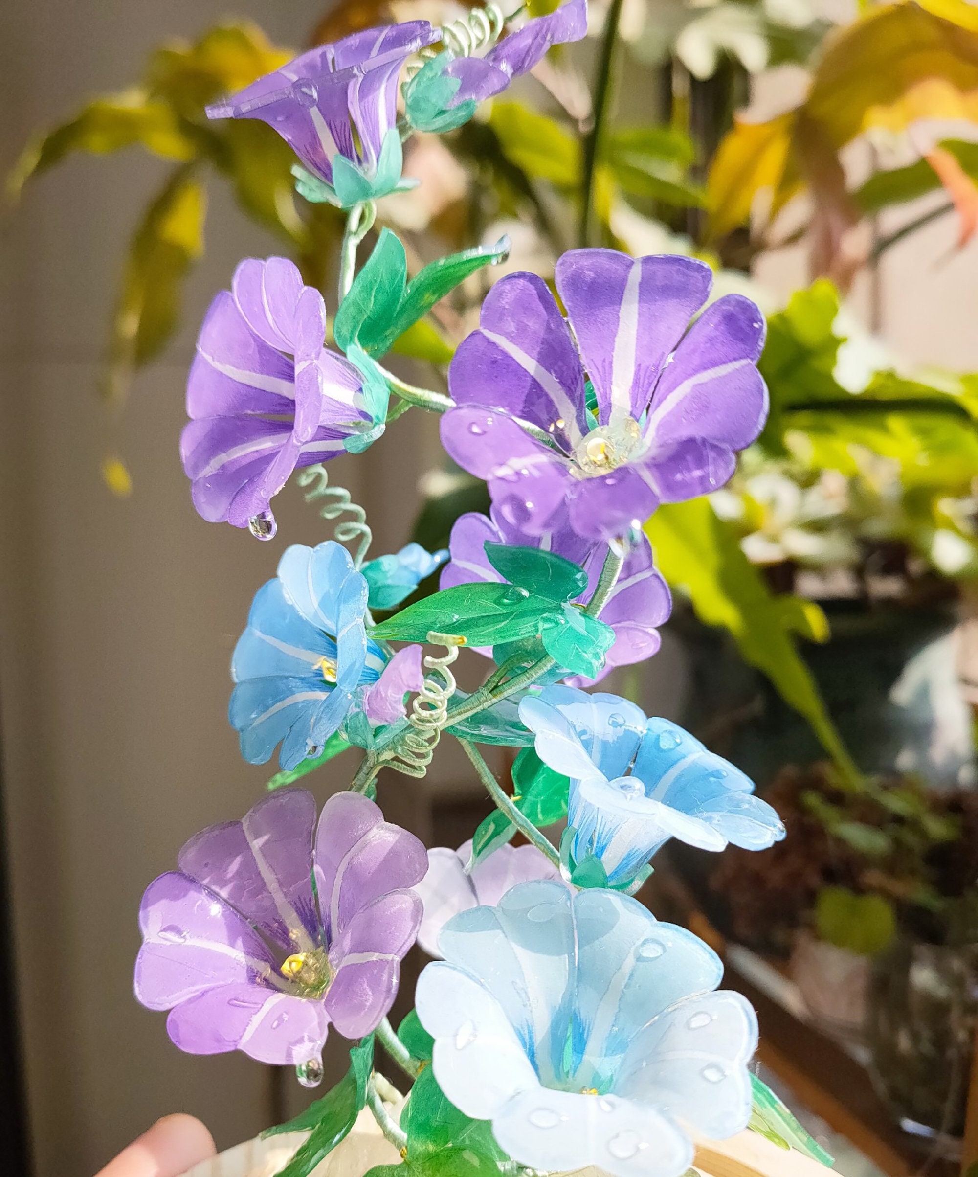 Purple Flower Blue Flower Handmade Night Light Bedside Lamp Gift for ...