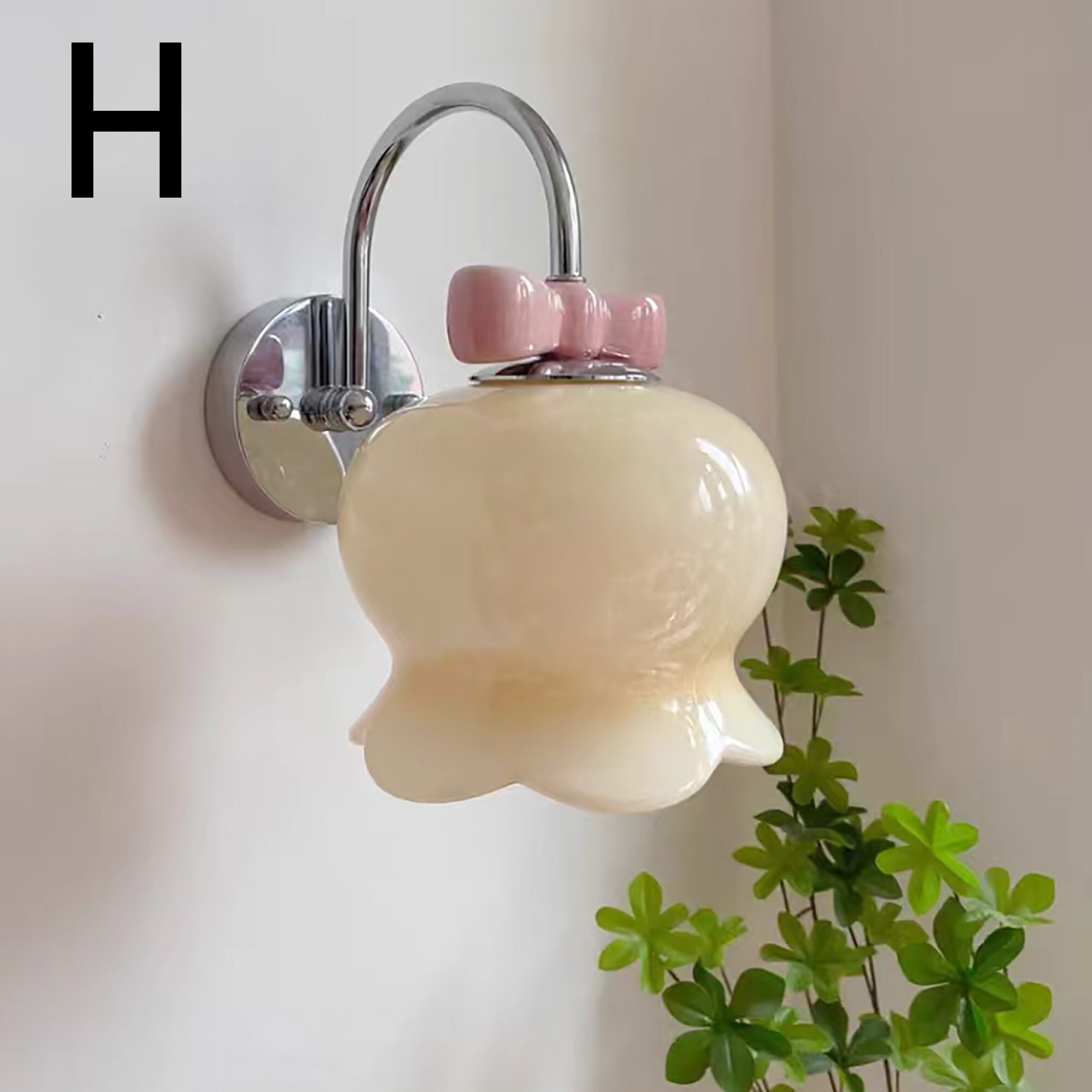Bellflower Bow Wall Sconce Modern Cream Glass Wall Lights - Etsy