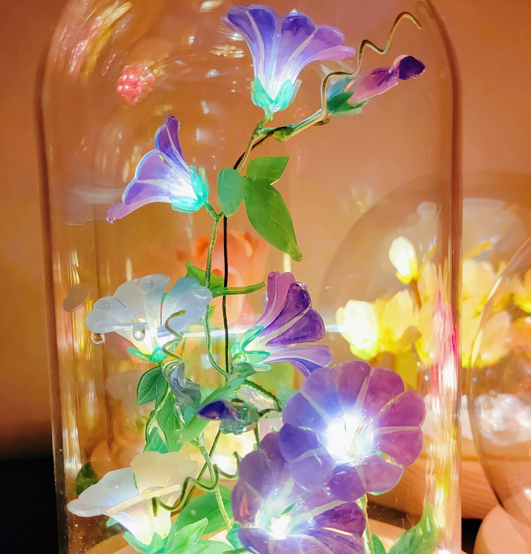 Purple Flower Blue Flower Handmade Night Light Bedside Lamp Gift for ...