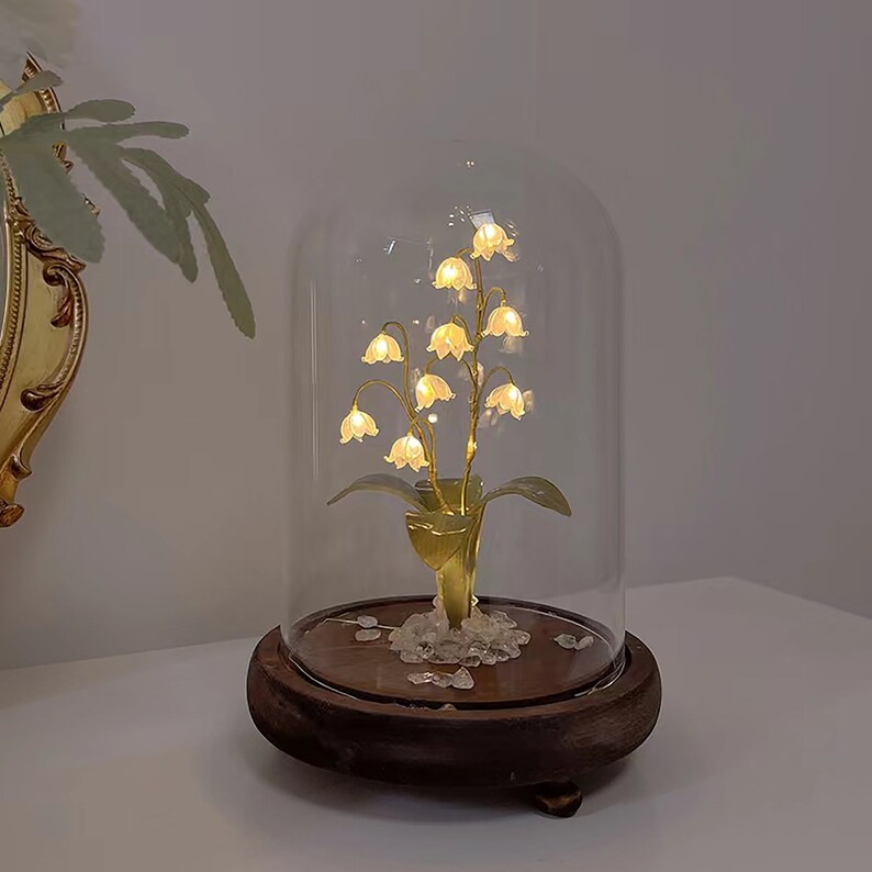 Handmade Lily of the Valley Flower Night Lamp Anniversary Christmas ...
