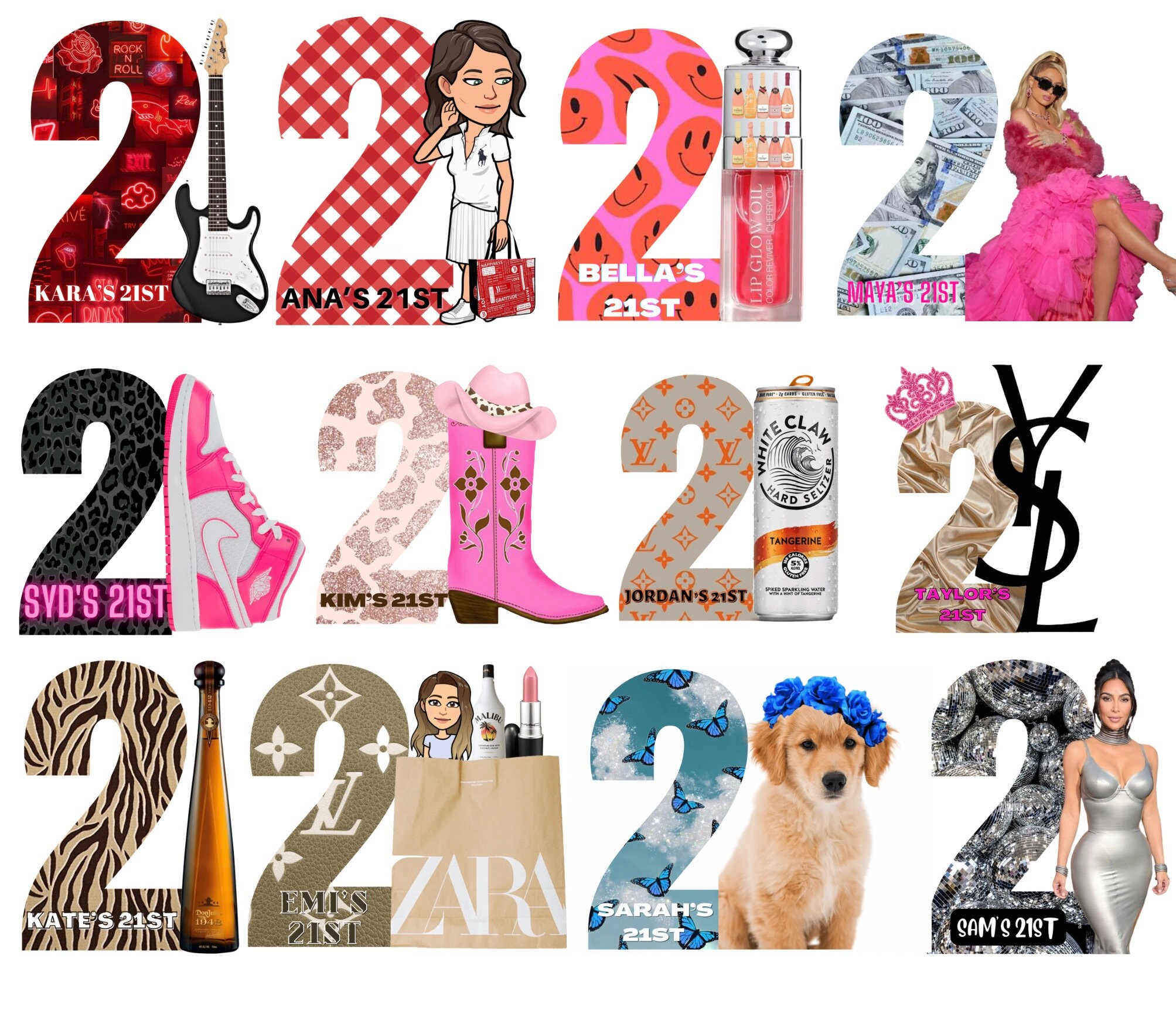 Customized 21st Birthday Sign DIGITAL FILE ONLY - Etsy