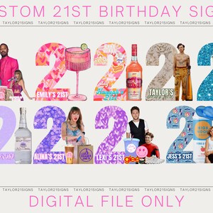 Customized 21st Birthday Sign- DIGITAL FILE ONLY - Etsy