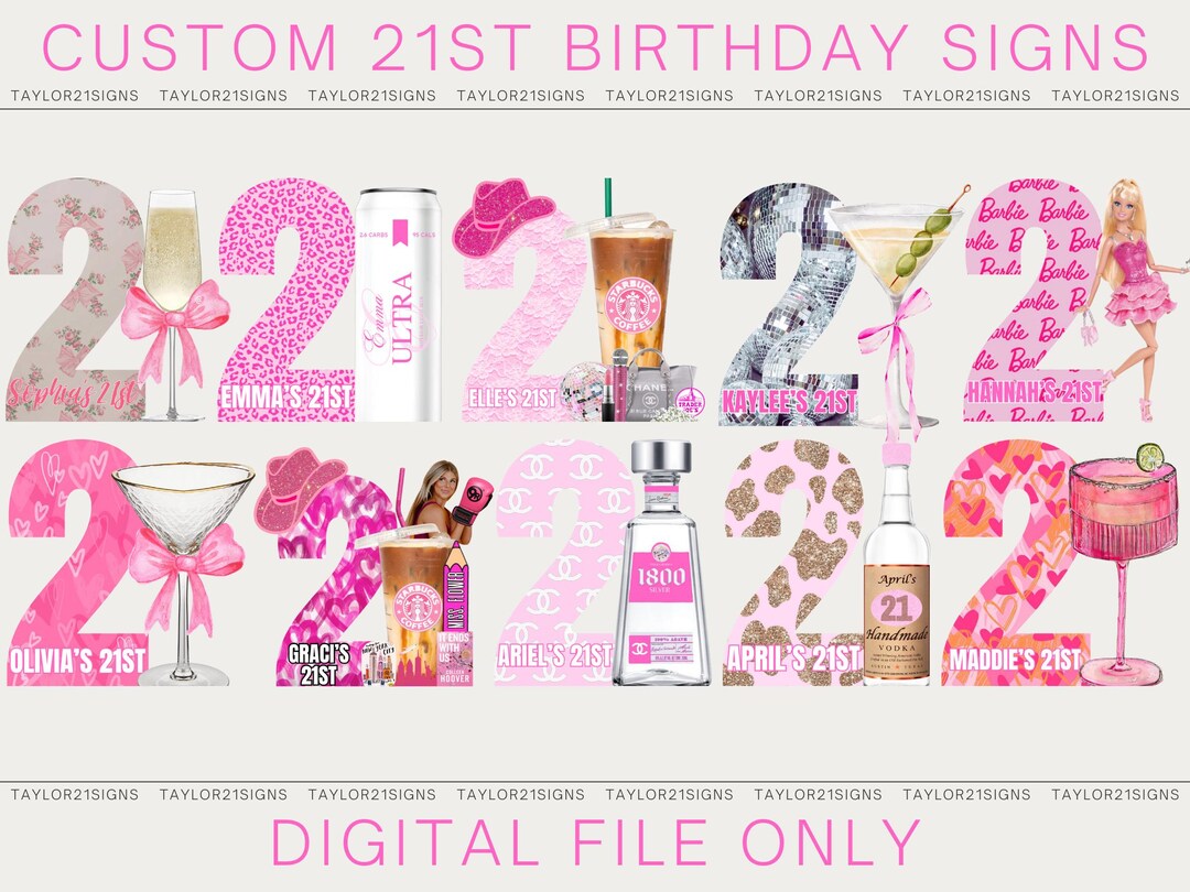 Customized 21st Birthday Sign- DIGITAL FILE ONLY - Etsy