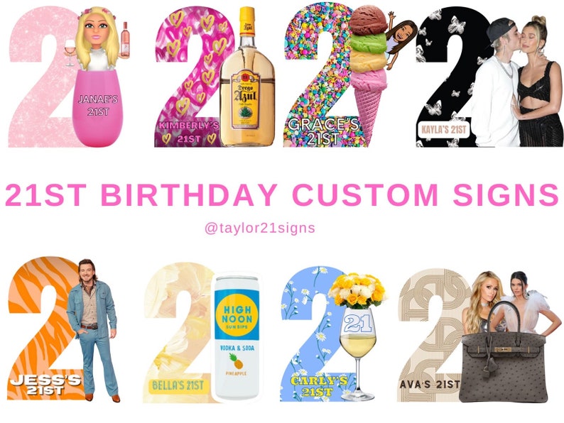 Customized 21st Birthday Sign DIGITAL FILE ONLY - Etsy