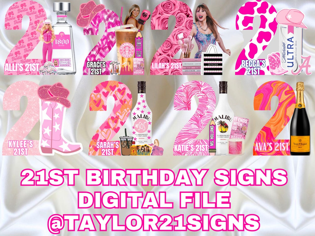 Customized 21st Birthday Sign DIGITAL FILE ONLY - Etsy