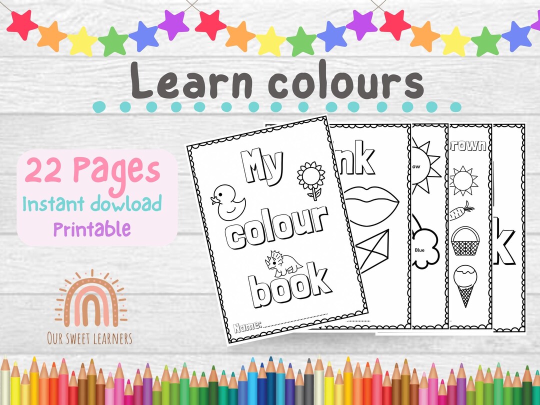 Preschool Learning Colours Activity Sheets Work Booklet Coloring ...