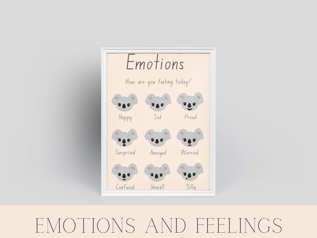 Preschool Emotions and Feelings Poster Wall Hanging Children Learning ...