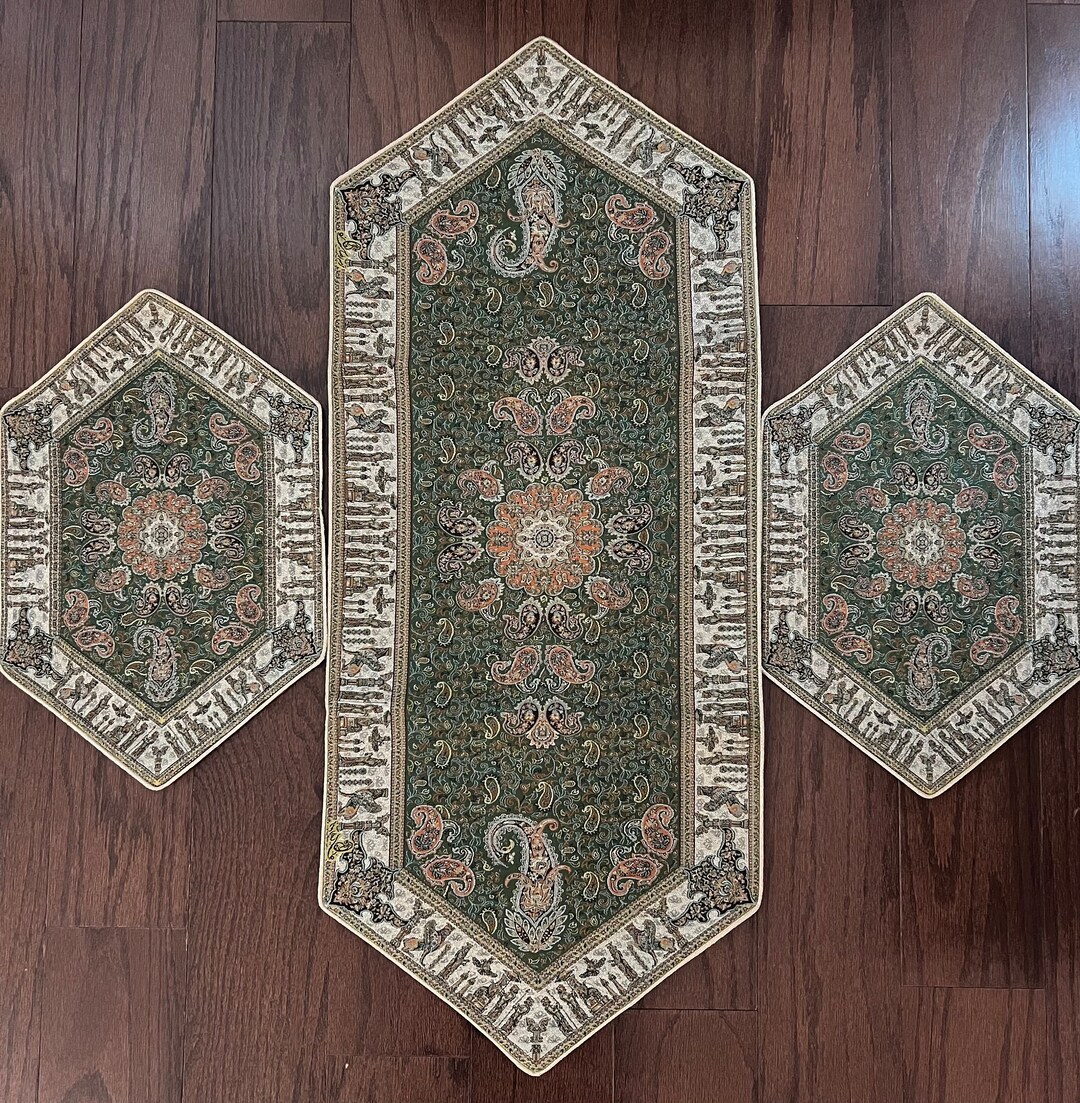 Handmade Tablecloth Runner Termeh Narrow Tapestry Silk Sateen Runner ...