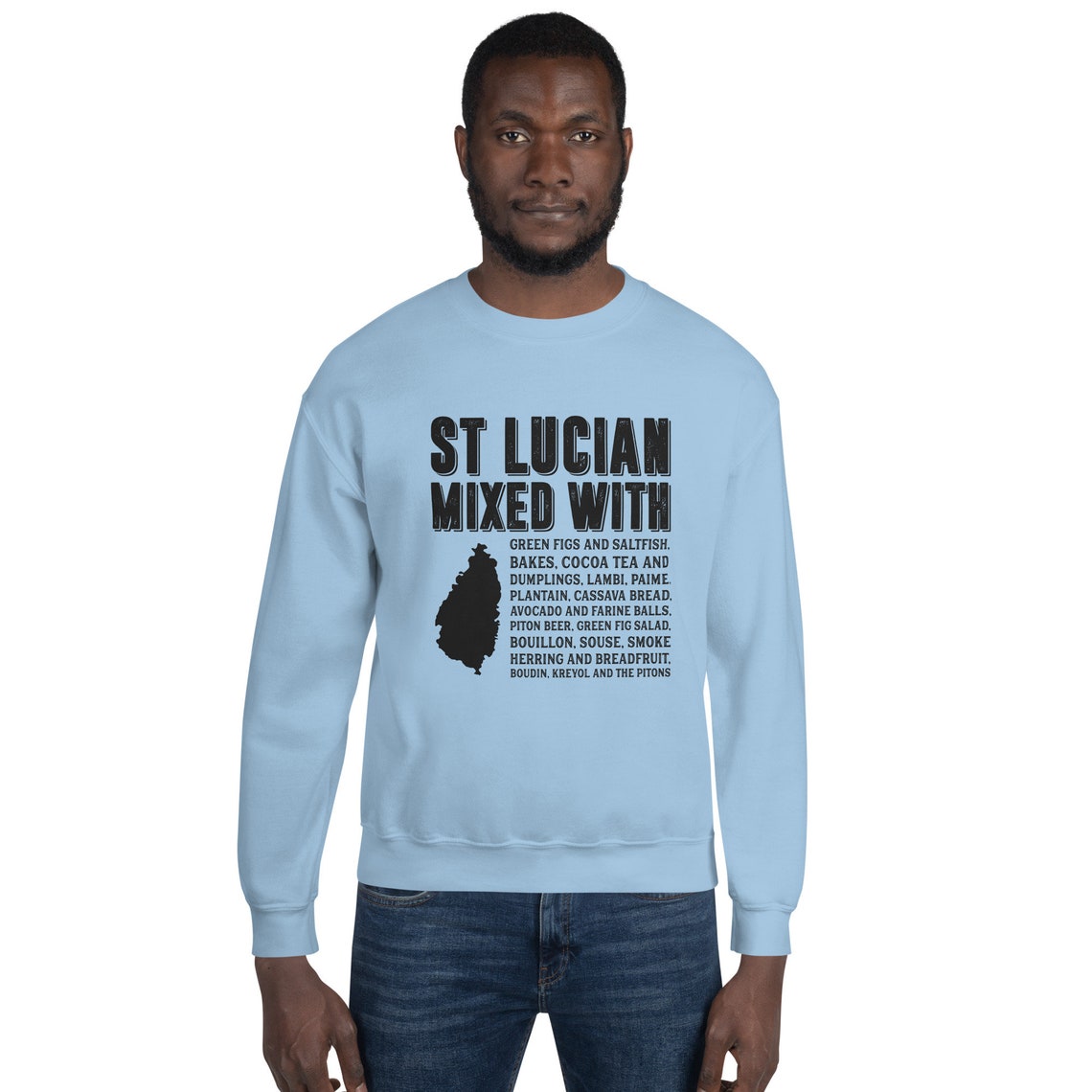 ST LUCIAN MIXED Sweatshirt | St Lucia Gift Idea | Culture Food Dishes ...