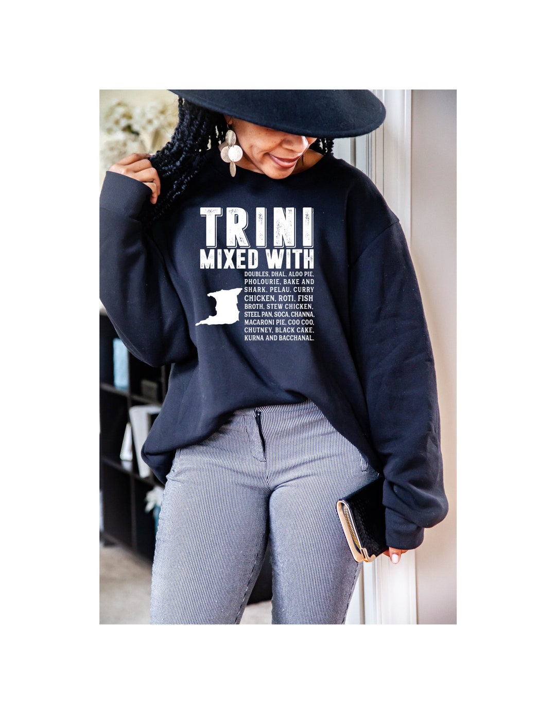 Trinidadian Hoodie, Trinidad Heritage Shirt, Trini Girl Hoodie ...