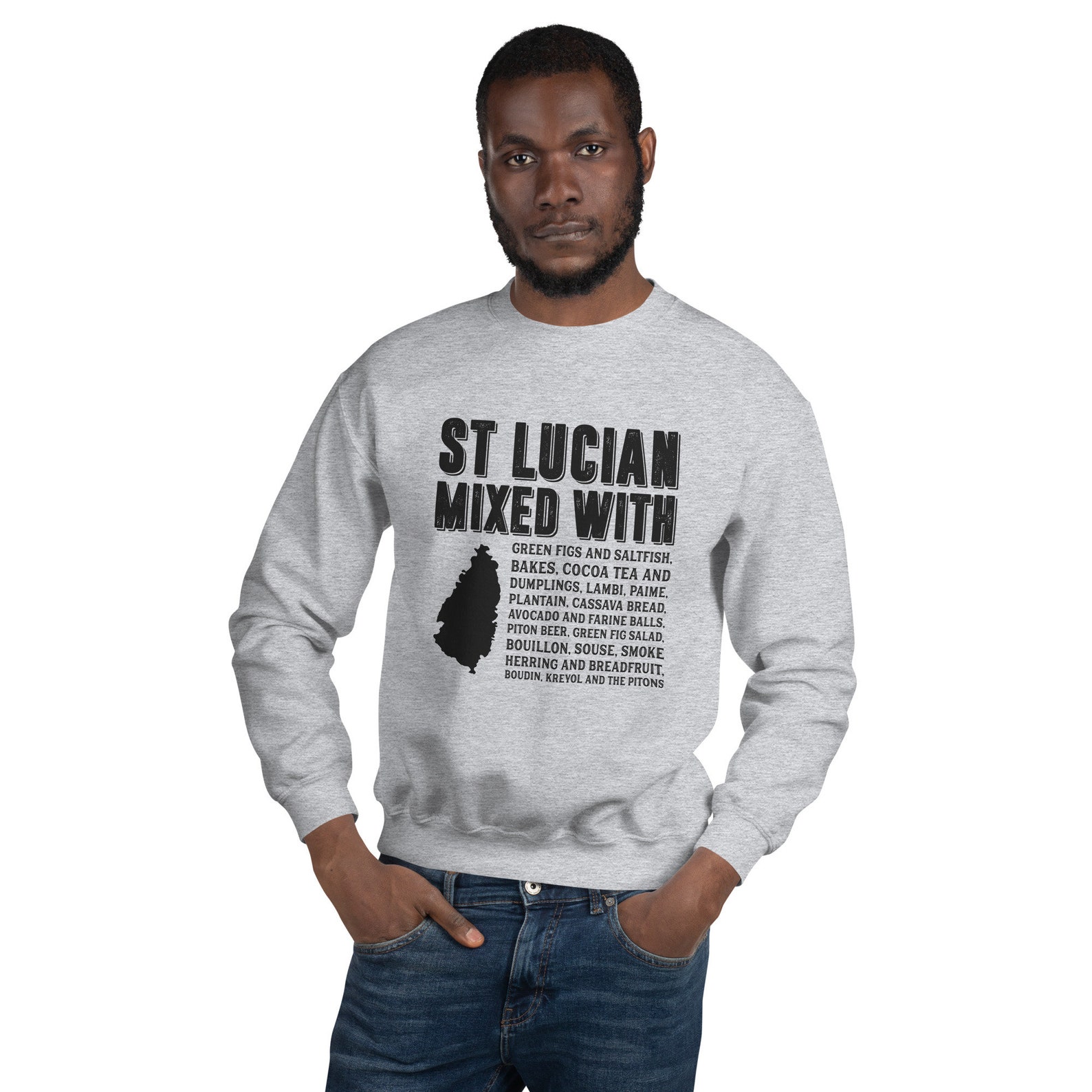 ST LUCIAN MIXED Sweatshirt | St Lucia Gift Idea | Culture Food Dishes ...