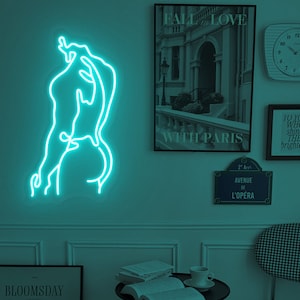 Man Neon Sign, Man Art, Gym Decor, Male Body Art, Masculine Man Wall ...