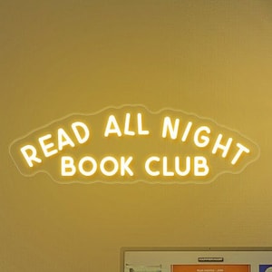 Read All Night Book Club Neon Sign | Book Lover LED Decor - Etsy