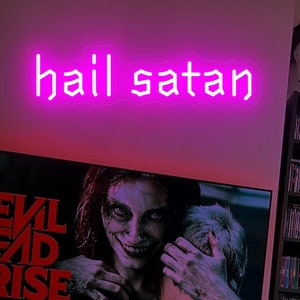 Hail Satan Neon Sign | Custom Halloween LED Decor | Goth Wedding | Dark ...