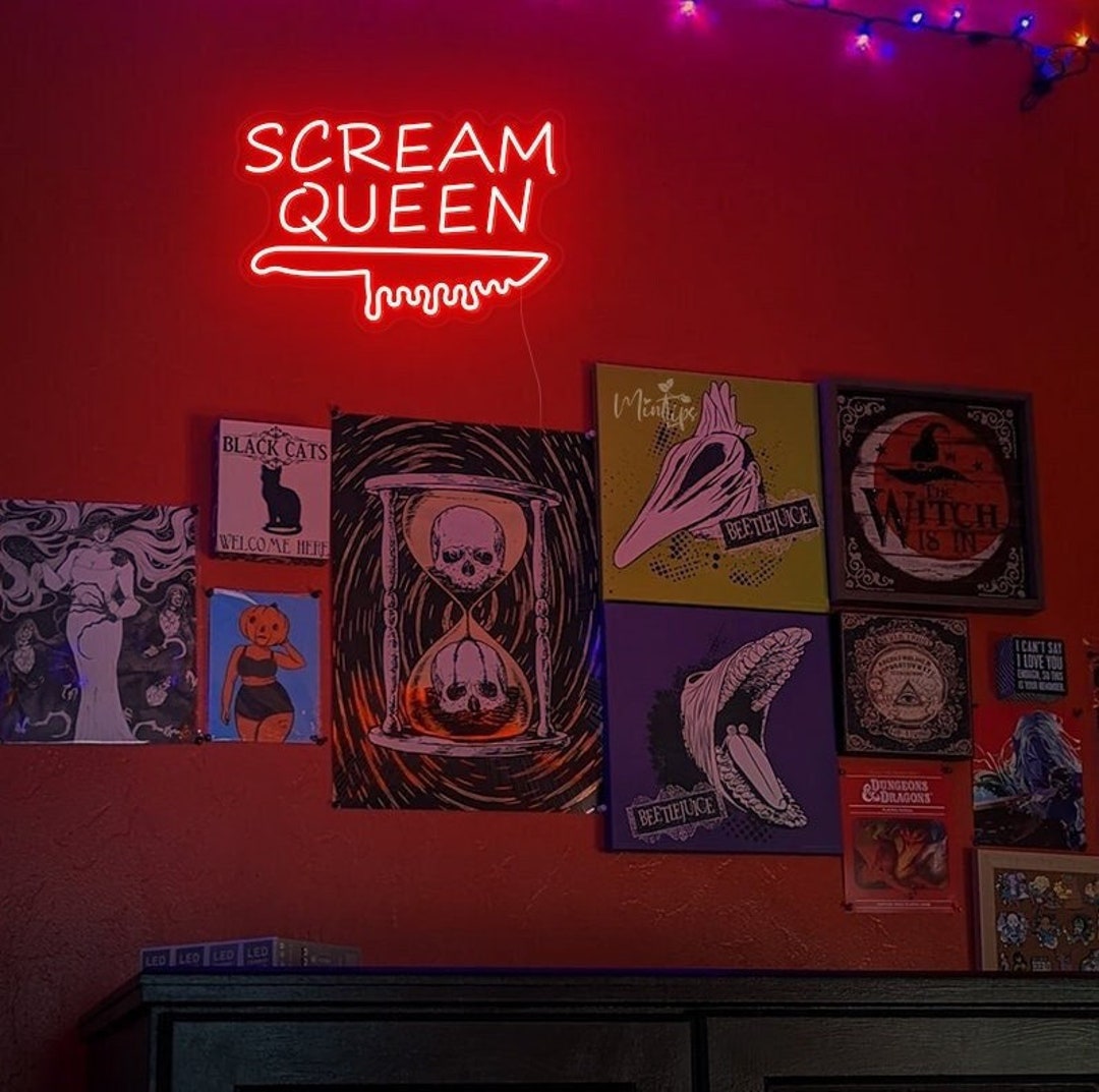 Scream Queen Neon Sign Custom Halloween LED Decor - Etsy