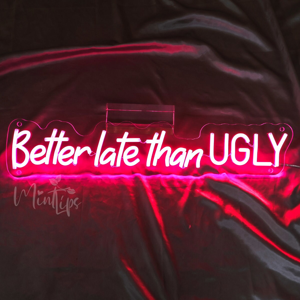Better Late Than UGLY Neon Sign, Girl Aesthetic LED Sign, Salon Decor ...