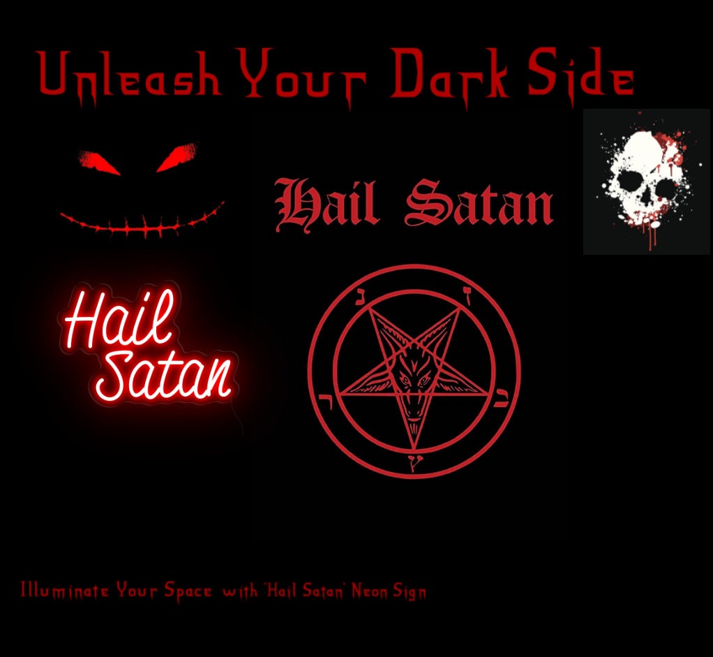Hail Satan Neon Sign Custom Halloween LED Decor Goth - Etsy