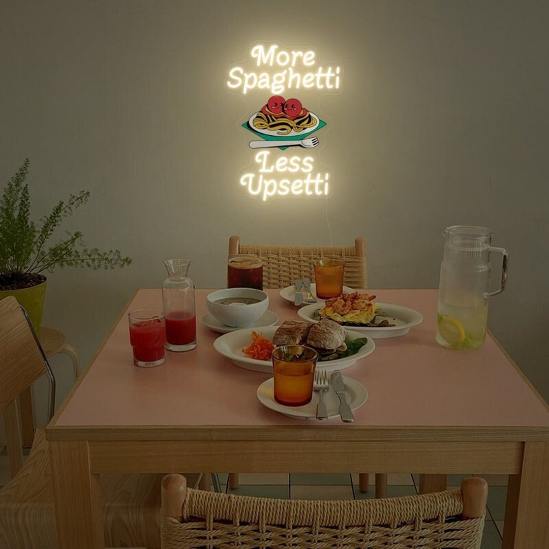 Spaghetti Neon Sign| Vintage Kitchen LED | Spaghetti Lover Gift ...