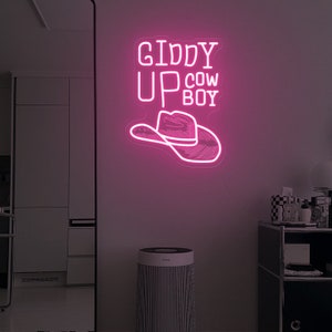 Giddy up Cowboy Neon Sign| Wild West Home Decor| Vintage Western Neon ...