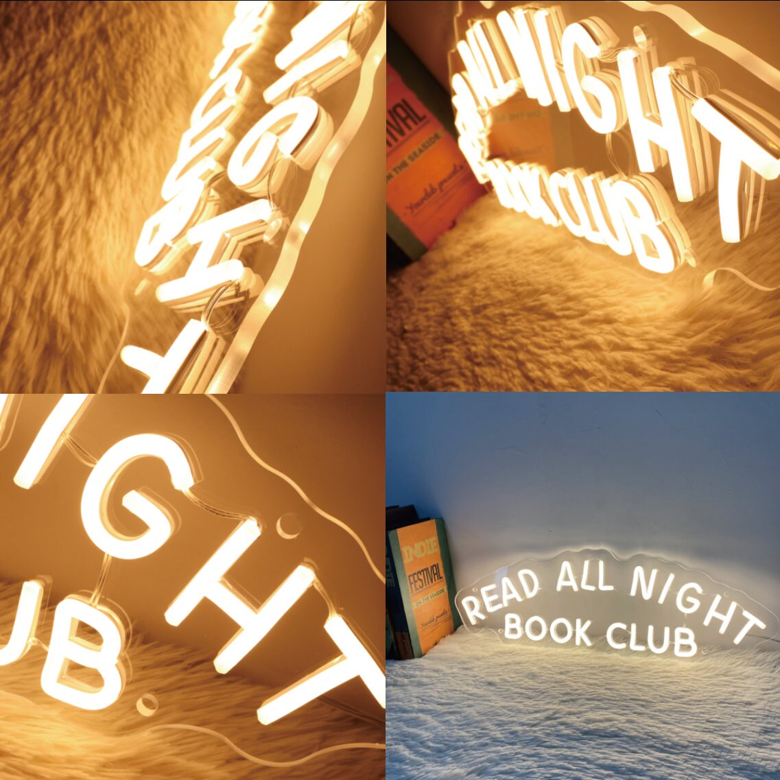 Read All Night Book Club Neon Sign | Book Lover LED Decor - Etsy