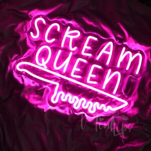 Scream Queen Neon Sign | Custom Halloween LED Decor | Halloween Party ...