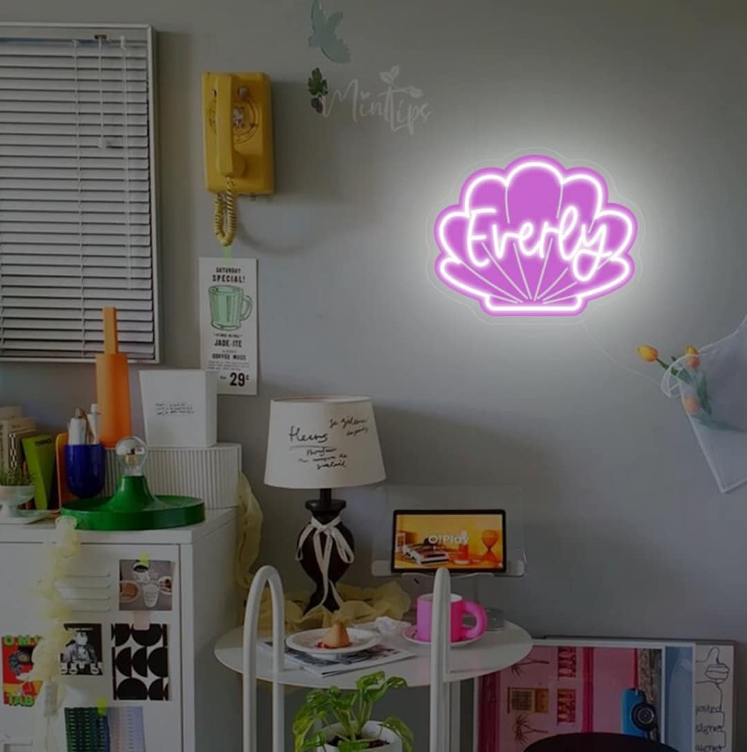 Custom Seashell Name Neon Sign, Nursery Room Decor, Kids Room ...