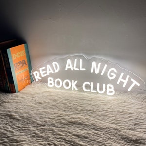 Read All Night Book Club Neon Sign | Book Lover LED Decor - Etsy