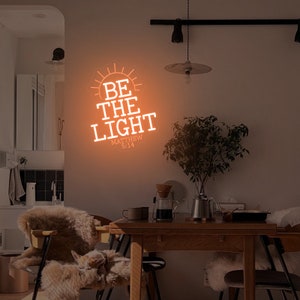 Be the Light Neon Sign| Bible Verse LED Decor | Gift for Christians ...