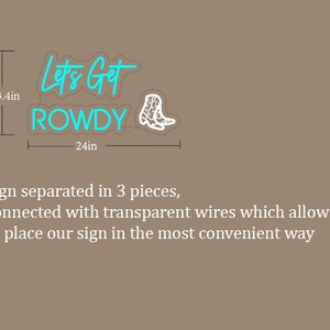Let's Get Rowdy Neon Sign | Custom Wedding Decor Sign | Cowboy/birthday ...